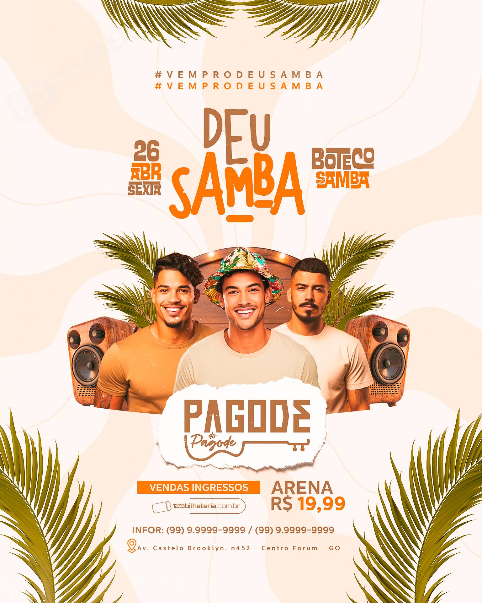 Flyer Evento Show – Deu Samba – Artista, Banda e Festa – HD do Designer